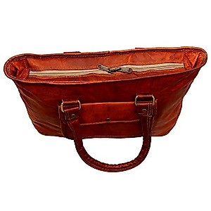 Firu-Handmade Leather Purses for Women Leather Tote Bag Satchel Vintage Genuine Leather Purses for Women Handbag Office Casual with outer Pocket