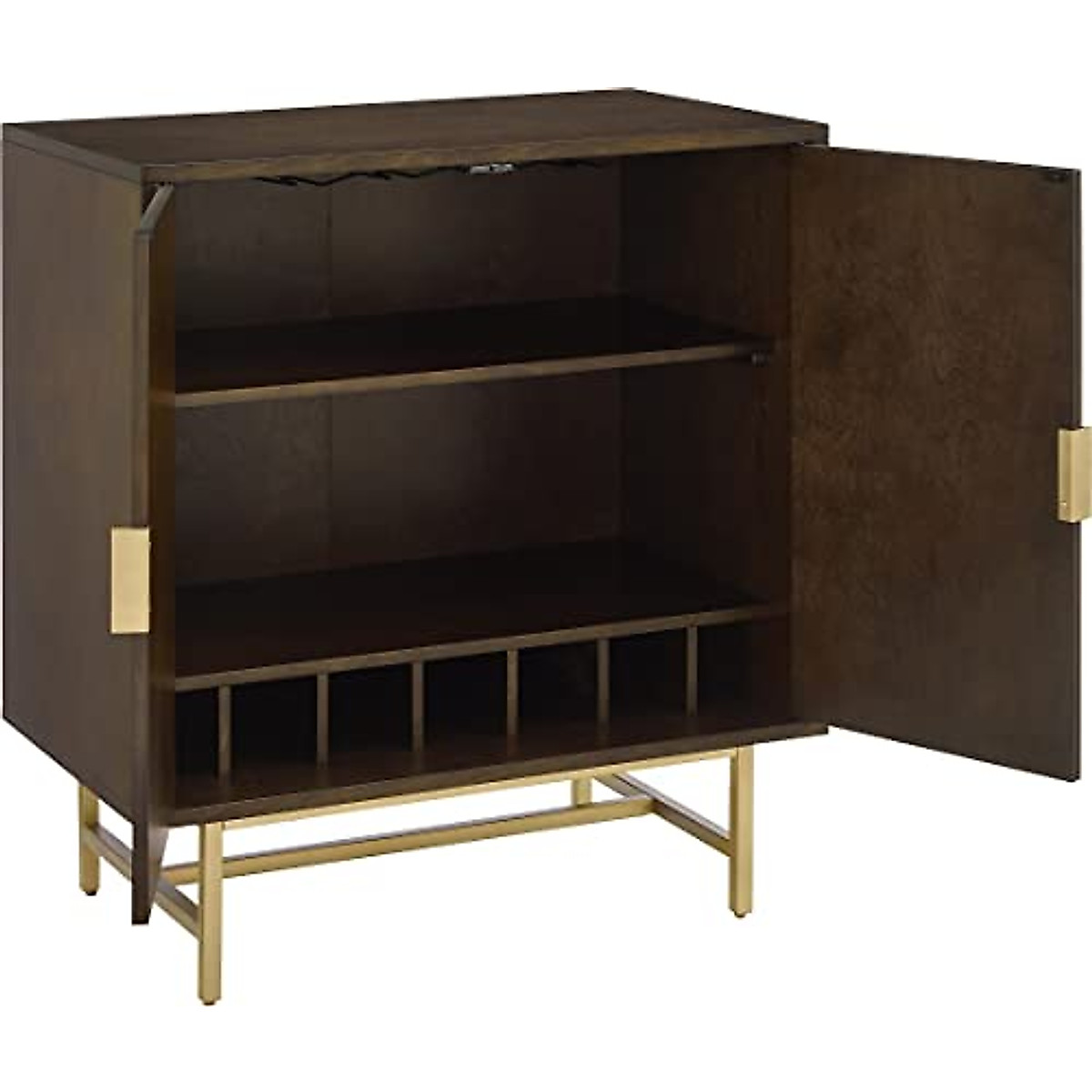 Crosley Furniture Blair Bar Cabinet, Dark Brown/Gold