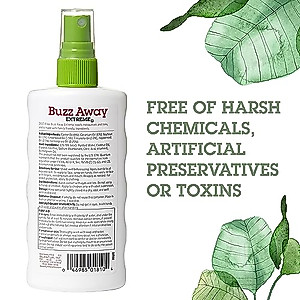 Quantum Health Buzz Away Extreme Insect Repellent DEET Free Cedarwood Lemongrass & Citronella Oil Outdoor Mosquito & Tick Bug Spray Powerful Plants Repel Bugs Off Your Skin, Safe for Kids - 4 Ounce