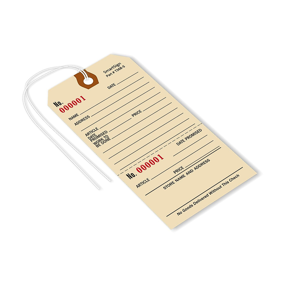 SmartSign Pack of 1000 Repair Tags with Attached String | 2.625" x 5.25" Manila Cardstock