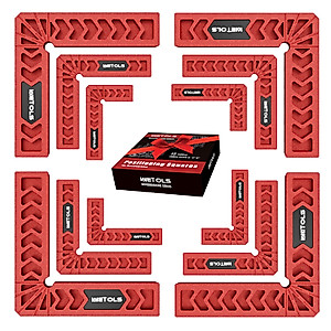 WETOLS 12PCS Positioning Squares, 90 Degree Right Angle Clamp Woodworking Tools for Handyman, Wood Clamp Square Clamp for Carpenter DIY Pictures Frames, Cabinets, Boxes, etc - WE867