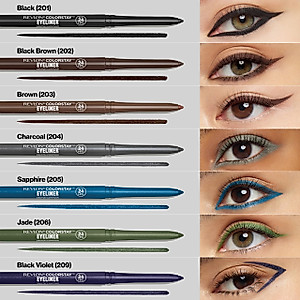 Revlon ColorStay Pencil Eyeliner with Built-in Sharpener, Waterproof, Smudgeproof, Longwearing Eye Makeup with Ultra-Fine Tip, Sapphire, 0.028 oz