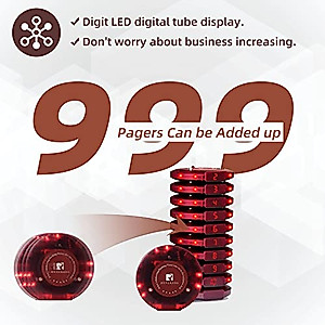 Retekess T119 Restaurant Pager,Pagers for Restaurants,Check Call Records,Max 999 Beepers,2 Charging Ways,10 Pagers for Church,Hospital,Food Truck,Clinic