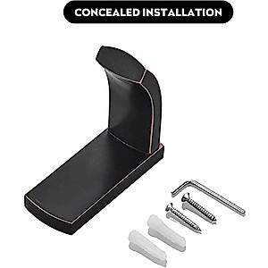 WINCASE Bronze Towel Hook, Bathroom Antique Robe Hooks Wall Mounted, Oil Rubbed Rustic Farmhouse Bathrobe Coat Clothes Hook 6 Pack