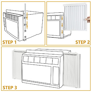 LBG Products Window Air Conditioner Side Panel and Frame Set,AC Accordion Filler Kit,Fits Most 10000BTU Window Air Conditioners