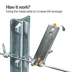 Seiria Fence Wire Twister for T Post Clips, Time Saver Barb Wire Fence Tools Easy to Use Strong Enough to Twist Any Fencing Wire (2 Pack)
