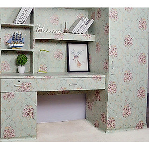 Teemall Vintage Blooming Flower Wallpaper Peel & Stick Backsplash Mural for Livingroom Bedroom Kitchen 17.7''x98''