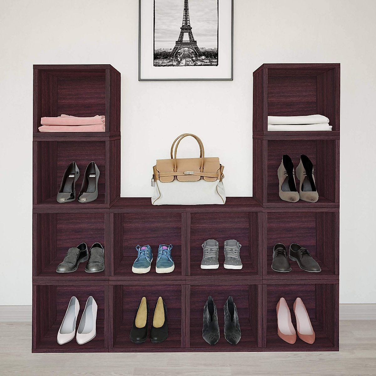 Way Basics,1 shelves Eco Stackable Storage Cube, Cubby Organizer (Tool-Free Assembly and Uniquely Crafted from Sustainable Non Toxic zBoard paperboard), Espresso (11.2"D x 12.8"W x 13.4"H)
