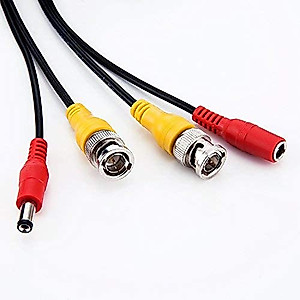 hosecurity New Pre-Made All-in-One Siamese RG59 BNC Video and Power CCTV Security Camera Cable for HD AHD DVR SDI Camera Connection (RG 59 HD Cable, 1X6.6ft) (Black)