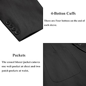 COOFANDY Men's Herringbone Blazer Jacket Slim Fit Casual Sport Coats Two Button Lightweight Suit Jacket Black