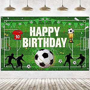 Soccer Party Decorations, 70.8 * 45in Soccer Birthday Banner Backdrop Soccer Theme Background for Soccer Birthday Party Decorations