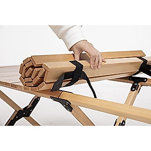 THRONKENGER Wood Camping Table Portable Picnic Table Foldable Outdoor Table for Picnic, Camping, Travel, Beach, Mountain, Patio, Garden BBQ