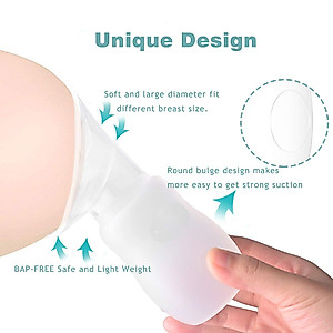 2 Pack Silicone Manual Breast Pump with Protective Lid, 100% Food Grade Silicone, Whole Shaped Technology, BPA-Free(Yellow)