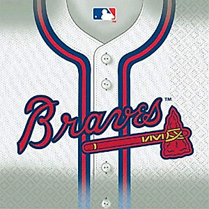 Multicolored Atlanta "Braves" Luncheon Napkins, 6.5" (Pack of 16) - Unique Design & Premium Quality Paper Napkins, Perfect for Sports Events