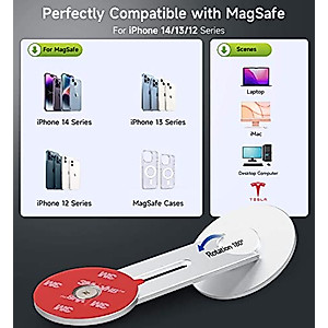 MAGKOTA Laptop Phone Holder with Magnetic, Continuity Camera Mount for iMac, Desktop Computer and Laptop, Perfect Compatible with iPhone 14/13/12 Series, Excellent Dual-Screen Experience