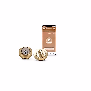 Level Home Inc. Level Lock Smart Lock Touch Edition - Smart Deadbolt for Keyless Entry Using Touch, Key Card or Smartphone, Bluetooth Lock, Compatible with Apple HomeKit, Polished Brass