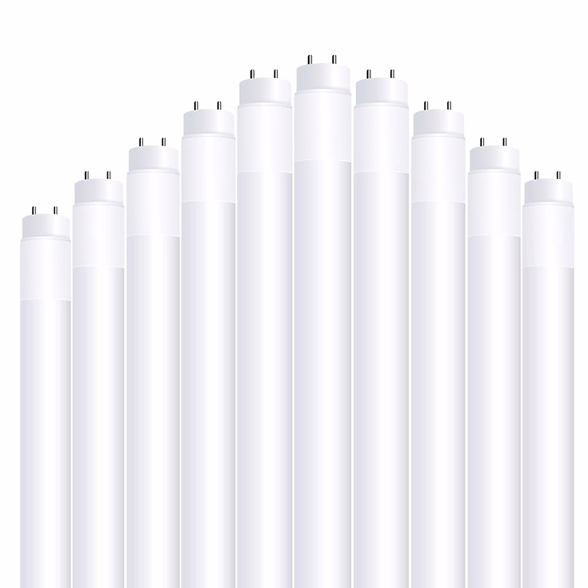 Feit Electric T848/850/B/LED/2/5 4FT T8 LED Tube Light, Type B Ballast Bypass, Ballast Removal Required, 18W=32W, 5000K Daylight, Double-End Powered, F32T8 Fluorescent Tube Replacement, UL, Pack of 10