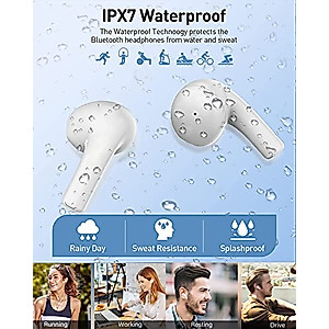 iPhone Headphones (3rd Generation) 2023 Latest Version Wireless Bluetooth Earbuds with USB-C Fast Charging Case, Running/Fitness (Touch Control,Sweat and Water Resistant) 100% Up to 25+ Hours of Use