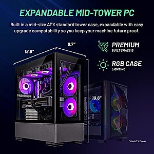 Skytech Gaming PC Desktop – Intel Core i7 12700F 2.1 GHz, NVIDIA RTX 4070 Ti, 1TB NVME SSD, 16GB DDR4 RAM 3200, 750W Gold PSU, 360mm AIO, 11AC Wi-Fi, Windows 11 Home 64-bit,Black