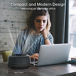 Small Air Purifier, QUEENTY Car Air Purifier Ionizer with True H13 HEPA Filter, USB Quiet Desktop Air Purifiers for Bedroom,Car, Small Room, Pets (Black)