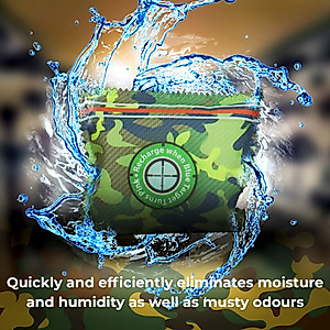 Zarpax Gun Safe Dehumidifier Camouflage - Rechargeable Desiccant Dehumidifier Bags - Reusable & Absorbs Moisture & Humidity - 2x Pack