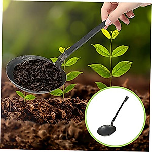 GANAZONO 4pcs Forged Iron Spoon Metal Spoons Dog Food Measuring Scoop Fertilizer Scooper Mini Scoop Vegetable Planting Tools High Carbon Steel Spoon Garden Shovel Dark Grey Cat Food Forging