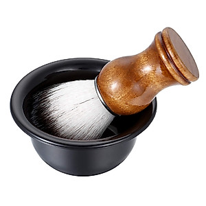 Aethland Mens Shaving Brush Kit, Soft Hair Shaving Brush, Stainless Steel Shave Brush Holder & Acrylic Soap Bowl Mug for Men Barber Shave Kit