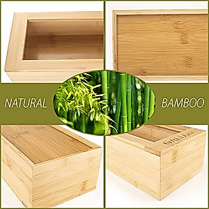 Nord Vitae Bamboo Ziplock Bag Organizer for Kitchen Drawer Compatible with Gallon, Quart, Sandwich and Snack Variety Size Bag (4 Piece Set)