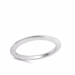 Thin Pointed Knife Edge Wedding Ring 2mm Sterling Silver Stack Band Size 7
