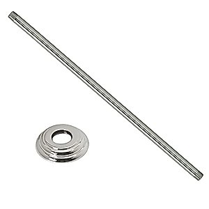 Westbrass 1/2" IPS x 19" Ceiling Mounted Shower Arm with Flange, Polished Chrome, D3619A-26