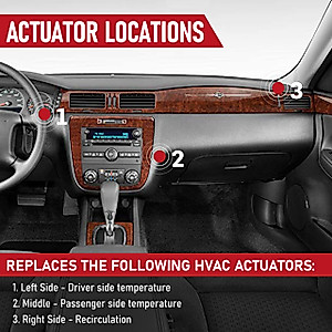 HVAC Heater Blend Door Actuator - Compatible with Chevrolet Impala 2004-2013 Vehicles - 1573517, 1574122, 15844096, 22754988, 52409974, 604-108, 15-74122, 604108 - Temperature Air Door Impala Actuator