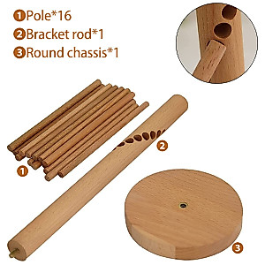 DlbvFoy Collapsible Pasta Drying Rack, Wooden Spaghetti Stand Dryer with 16 Suspension Rods Homemade Fresh Noodle Hanger, Noodle Drying Rack Easy Storage and Quick Set-Up Hanging Rack