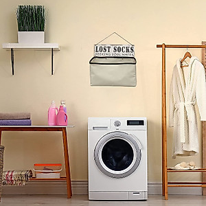 Laundry Room Wall Décor Accessories Canvas Bag Basket Lost socks Funny Wood Sign Organization