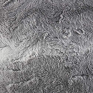 Madison Park Zuri Faux Fur Ombre Stripe Ultra Soft Luxury Decorative Throw Pillows, For Couch Bed With Insert, 20" x 20", Grey