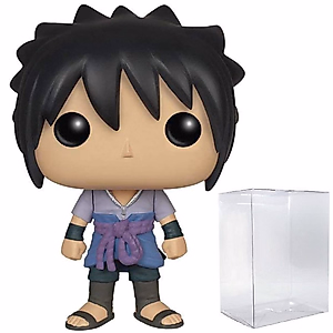 POP Naruto Shippuden - Sasuke Funko Pop! Vinyl Figure (Bundled with Compatible Pop Box Protector Case), Multicolor, 3.75 inches
