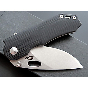 Eafengrow EF32 Folding Knife D2 Steel Blade and G10 Handle Pocket EDC Tool Knife for Working Camping Outdoor Activities(Black)