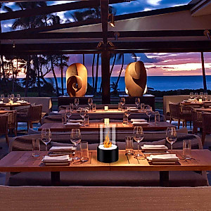 BRIAN & DANY Tabletop Fire Pit, Mini Portable Table Top Firepit Bowl, Ethanol Tabletop Fireplace for Indoor & Outdoor, Black