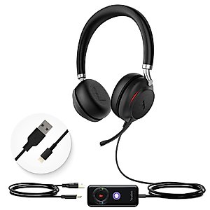Yealink UH38 Bluetooth USB Wired Headset with Microphone Stereo for PC Computer Headset Telephone Headset Teams Certified with Noise-Canceling with 360° Busylight