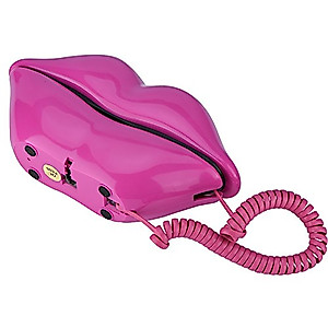Lips Telephone Novelty Rose Red Mouth Lip Shaped Phone Landline Cute Shining Desk Corded Phone for Home Hotel Office Decoration Kids Girls Gift
