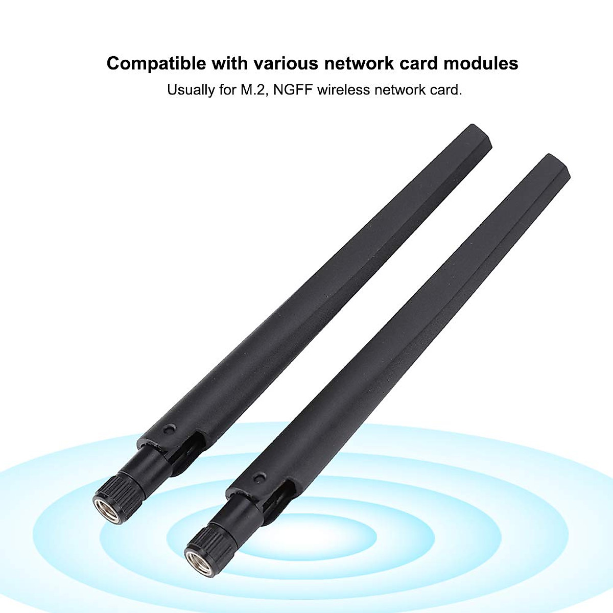 ASHATA External Antenna,2PCS M.2/NGFF Network Card Cable and 2x5DBi Antenna for Intel 9560NGW /9260AC/7265AC