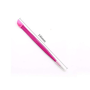 UUYYEO 2 Pcs Metal Straight Tip Nail Tweezers Pick Nipper Clipper Precision Tweezers Rhinestone Pickers with Silicone Pressing Head for Nail Art Sticker