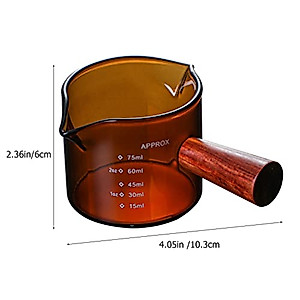 Luxshiny Clear Coffee Mug Espresso Shot Glass with Handle Shot Glass Measuring Cup Mini Milk Glass Cup with Handle for Milk Coffee Espresso Making Amber Stained Glass