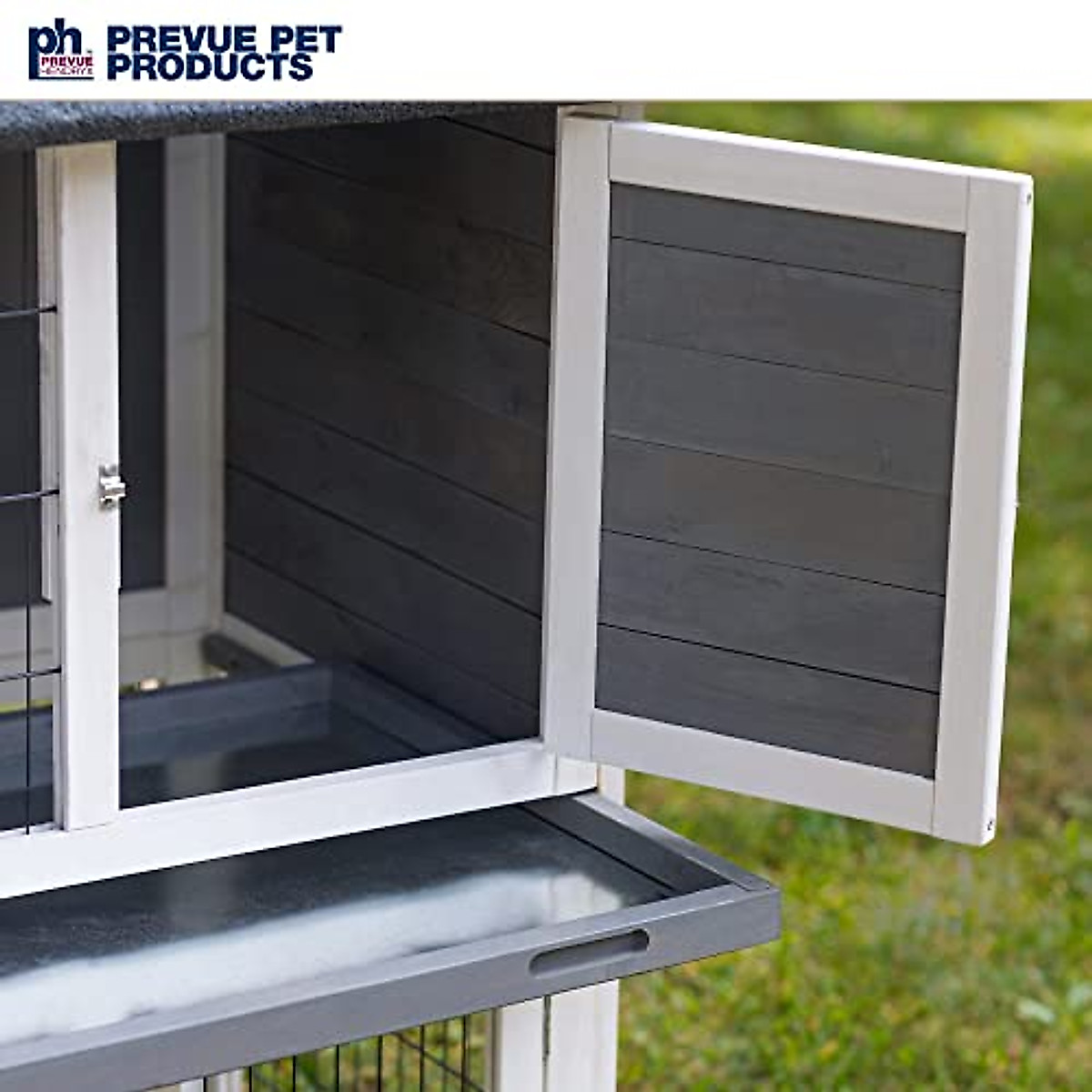 Prevue Pet Products 4601 Duplex Rabbit Hutch, Gray/White
