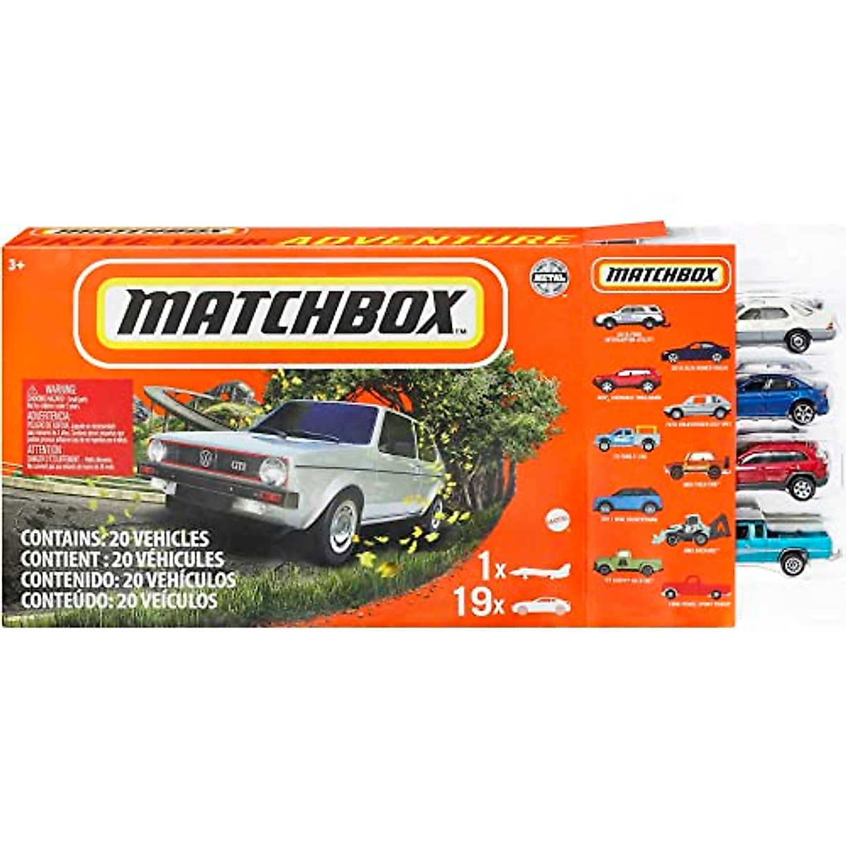 Matchbox Cars, 20-Pack of 1:64 Scale Die-Cast Toy Cars, Buses, Fire, Construction or Police Vehicles (Styles May Vary) [Amazon Exclusive]