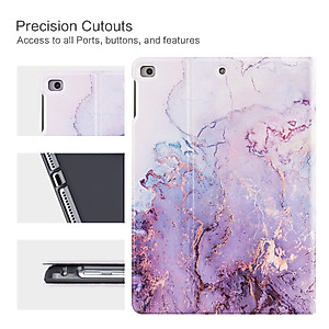 Vimorco Case for ipad 9.7 Inch 5th/6th Generation 2017 2018 /Ipad air 1/ Ipad Air 2 with Auto Wake/Sleep, Premium Leather Folio Stand Cover, Purple Marble