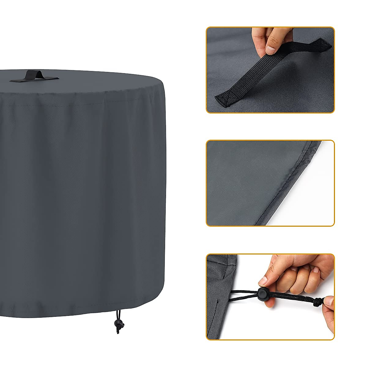 Fire Pit Cover for Solo Stove Bonfire 15" Fire Pit, 600D Heavy Duty Polyester Weatherpoof Cover for Solo Stove Yukon Professional Firepit Bonfire Shelter
