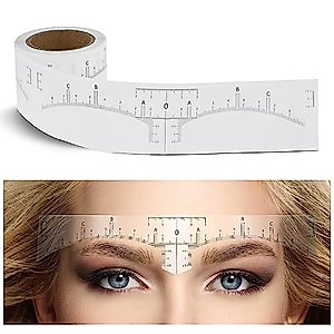 1 Roll (50Pcs) Eyebrow Ruler Stencils - Abeillo Disposable Brow Ruler Sticker, Microblading Eyebrow Template, Brow Measuring Shaper Tool, Eyebrow Mapping Tool for Tattooing