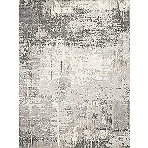 Art&Tuft Washable Rug, Anti-Slip Backing Abstract Area Rug 5x7, Stain Resistant Rugs for Living Room, Foldable Machine Washable Area Rug (TPR22-Green/Grey, 5'x7')