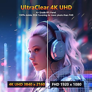 cocopar Portable Monitor 4K - 17.3 Inch UHD FreeSync HDR IPS 130% sRGB 3840x2160 Lightweight Eye Care Computer Display with Type-C Mini DP HDMI for Xbox PS4/5 Switch Laptop PC Mac, with Smart Case