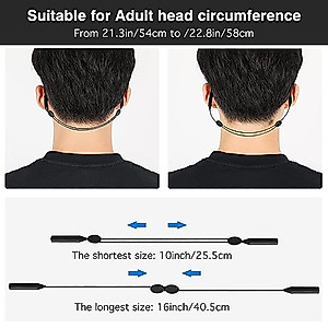 ATiC Glasses Strap, Adjustable Sunglasses Strap, Sports Eyeglass Holder Strap, No Tail Eyewear Retainer Glasses Lanyard for Men Women, Pack of 4, Black